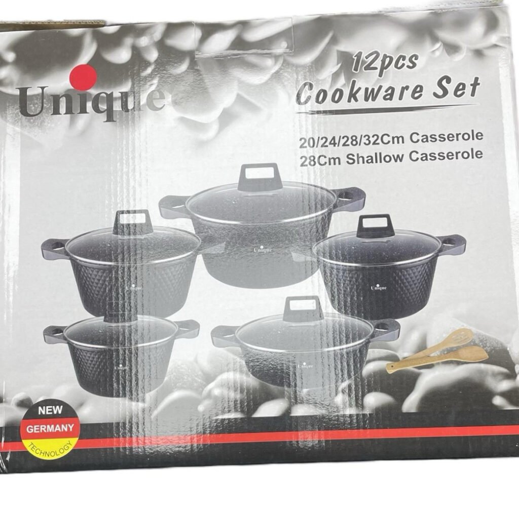 12PCS Die-Cast Granite NON-STICK Cookware Set. Diamond-Design ...