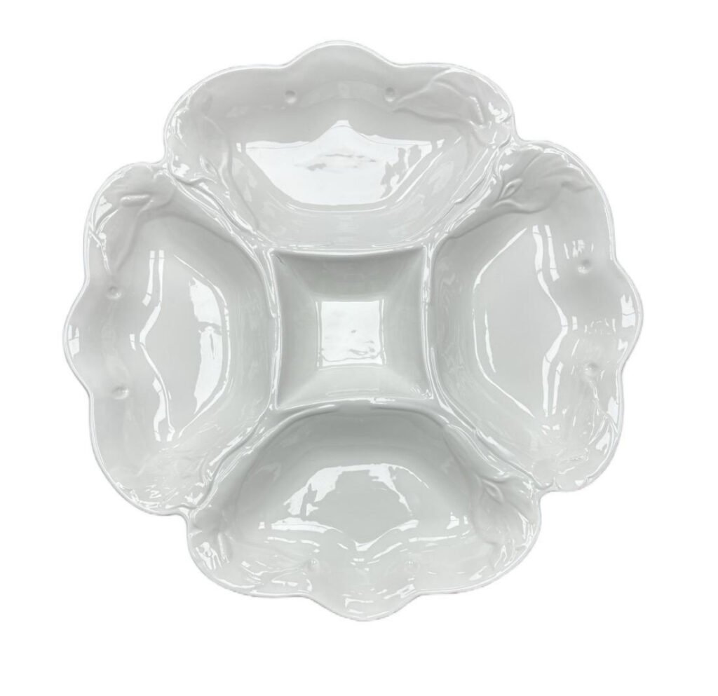 White Ceramic Snack Divider Plate – Peterborough DIY Pound Store Plus